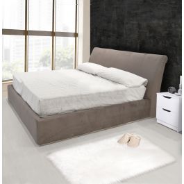 Letto matrimoniale colore seppia con contenitore